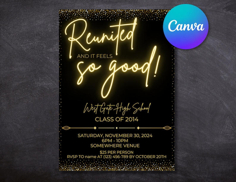 EDITABLE Class Reunion Invitation | Instant Printable Download ...