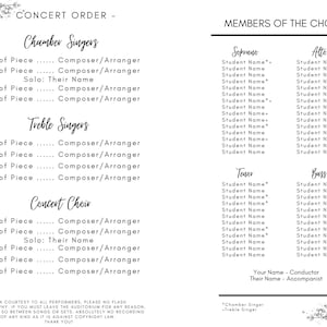 EDITABLE Concert Program Template | Instant Printable Download | Music ...