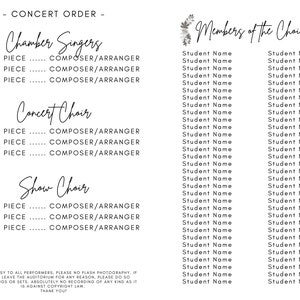 EDITABLE Concert Program Template | Instant Printable Download | Music ...