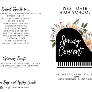 EDITABLE Concert Program Template | Instant Printable Download | Music ...