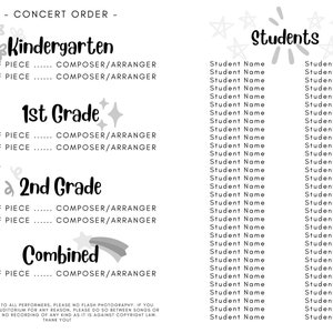 EDITABLE Concert Program Template | Instant Printable Download | Music ...