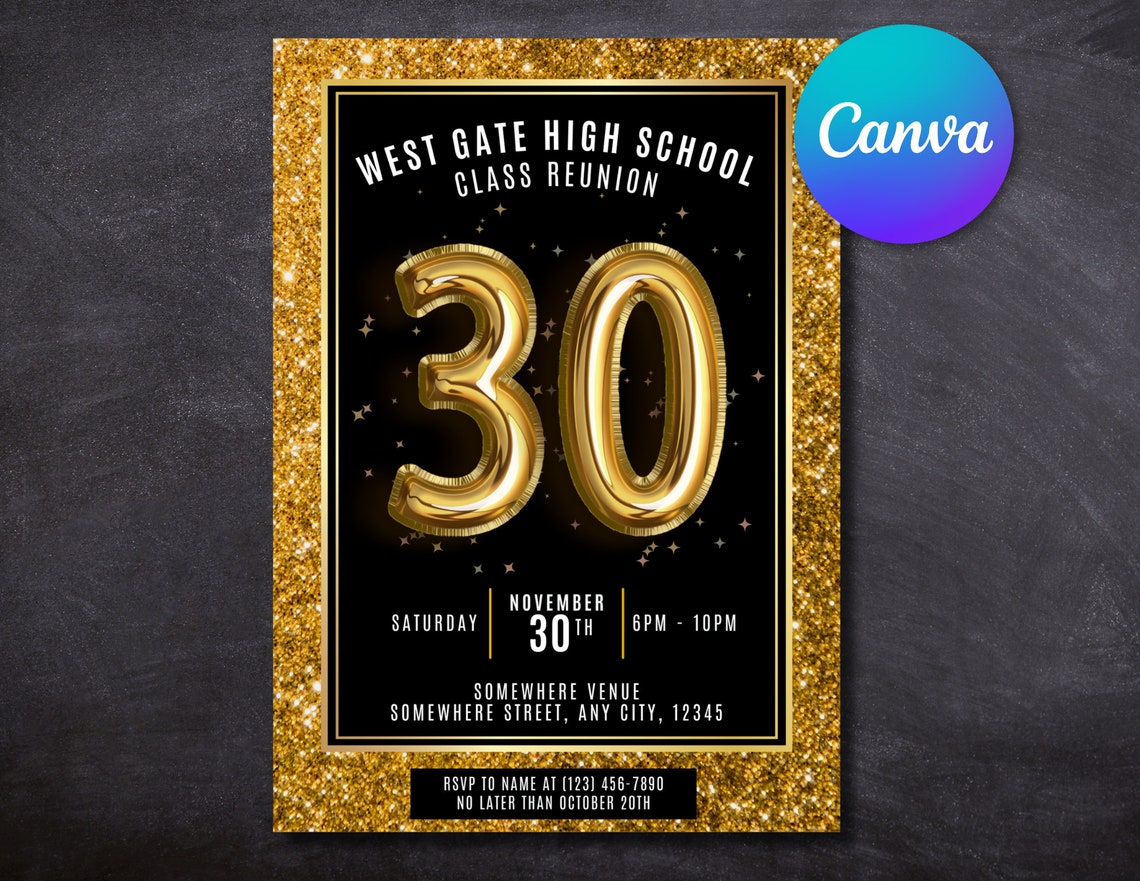 EDITABLE Class Reunion Invitation | Instant Printable Download ...