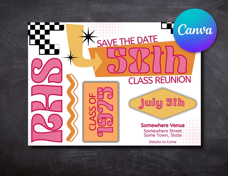 Buy EDITABLE Class Reunion Template | Instant Printable Download ...