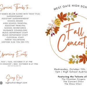 EDITABLE Concert Program Template | Instant Printable Download | Music ...