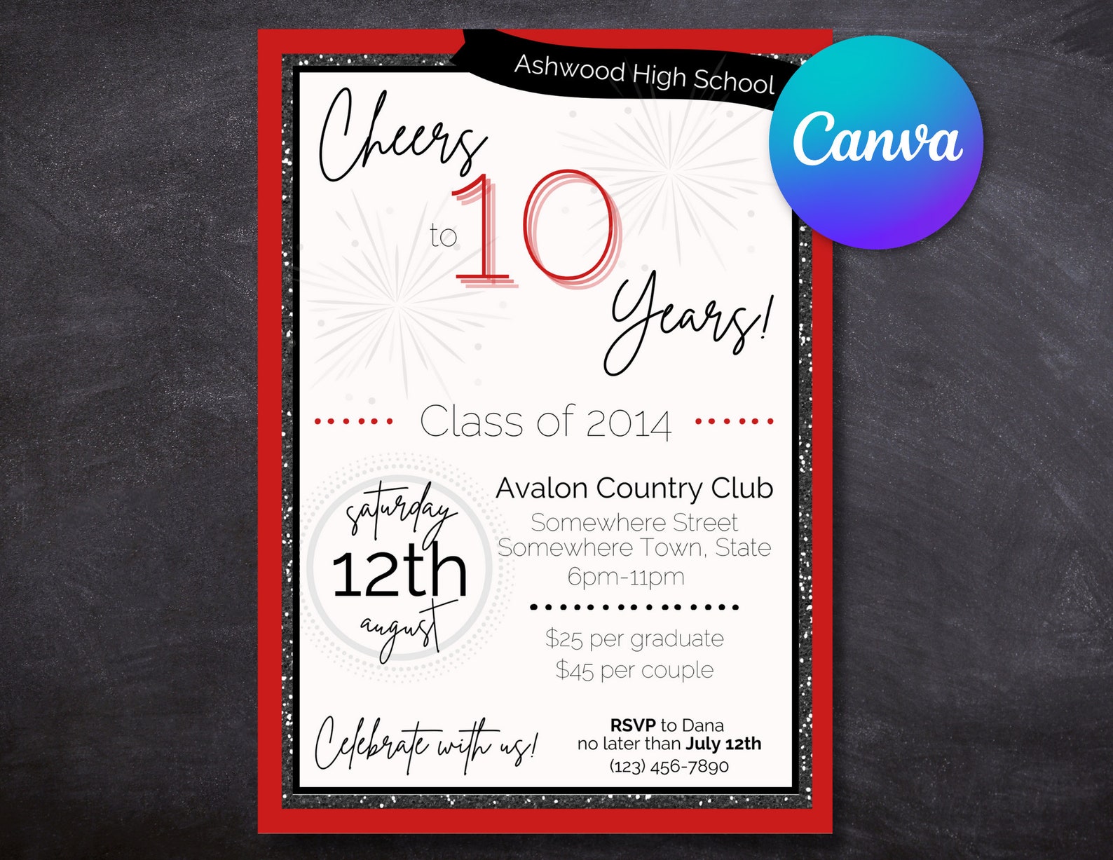 EDITABLE Class Reunion Template | Instant Printable Download | College ...