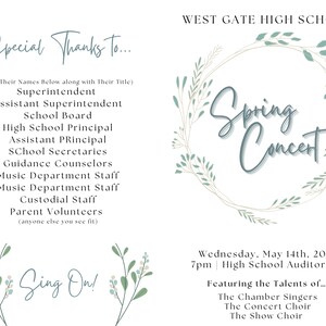 EDITABLE Concert Program Template | Instant Printable Download | Music ...