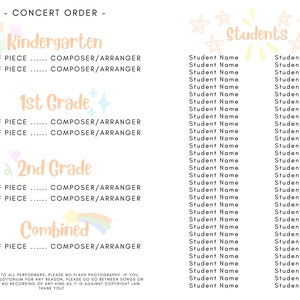 EDITABLE Concert Program Template | Instant Printable Download | Music ...