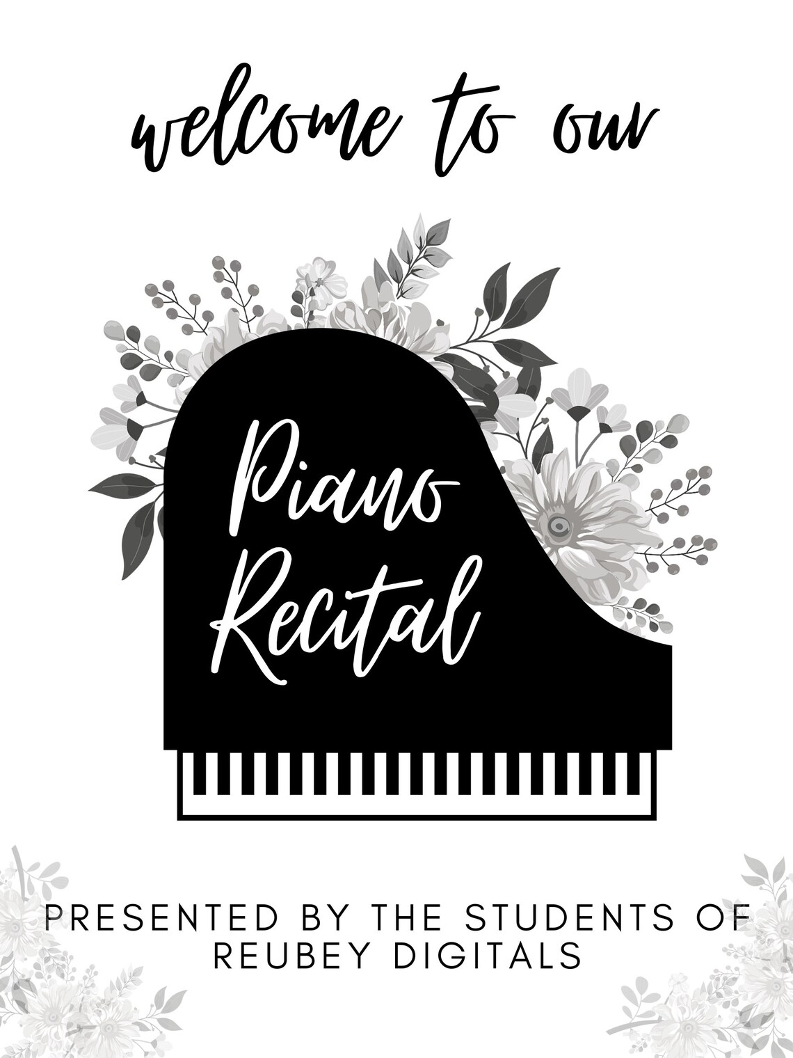 Poster Template | Music, Piano, Voice Studio, Recital | Editable Instant Printable Download ...