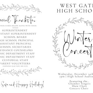 EDITABLE Concert Program Template | Instant Printable Download | Music ...