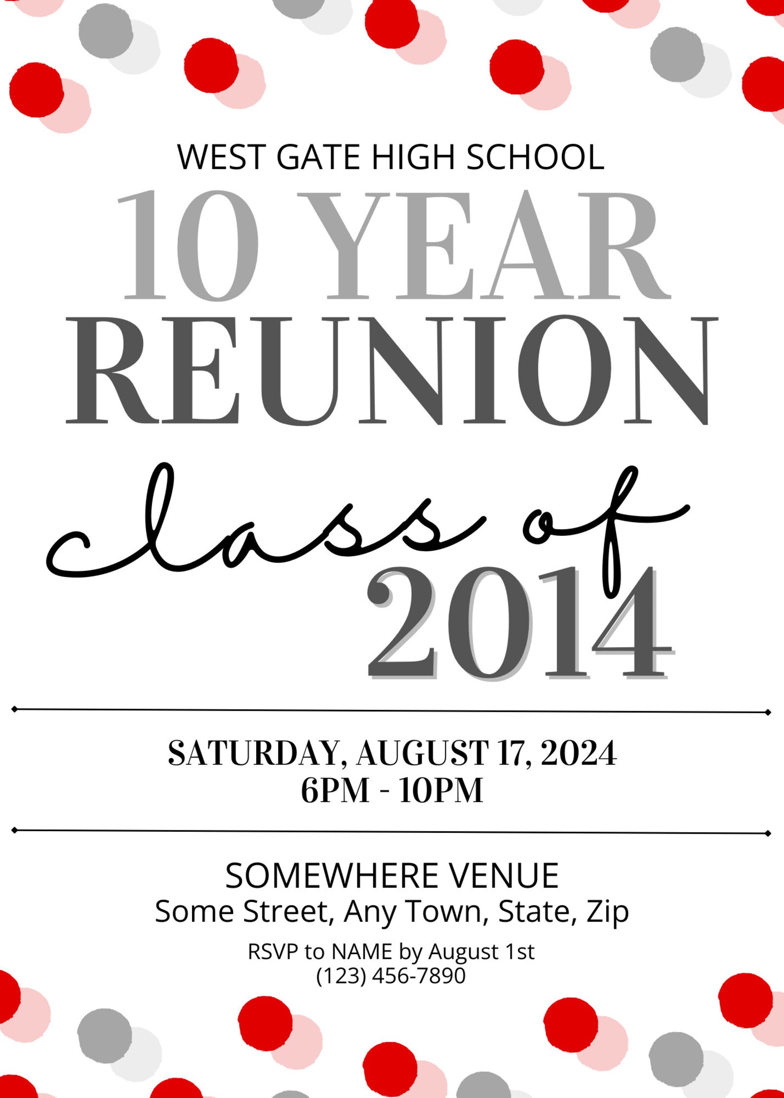 EDITABLE Class Reunion Invitation | Instant Printable Download ...