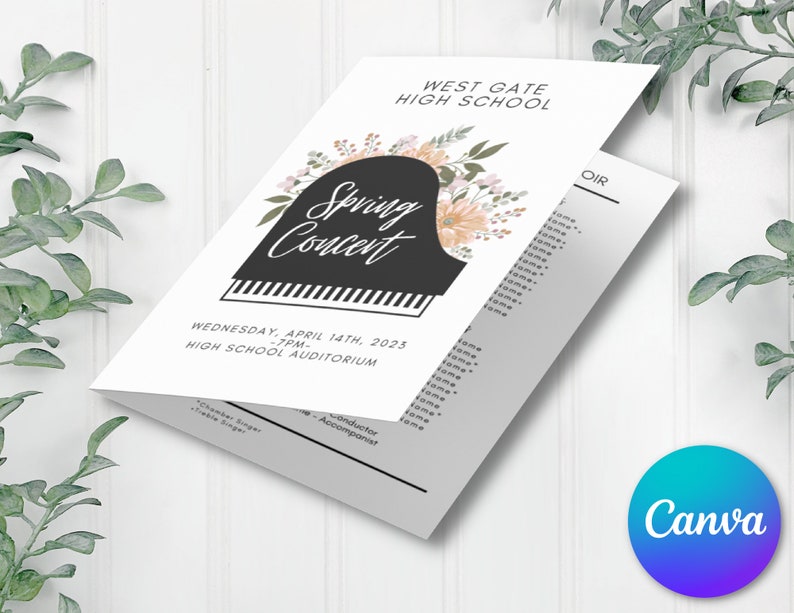 EDITABLE Concert Program Template | Instant Printable Download | Music ...