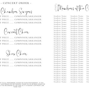 EDITABLE Concert Program Template | Instant Printable Download | Music ...