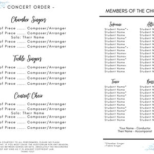EDITABLE Concert Program Template | Instant Printable Download | Music ...