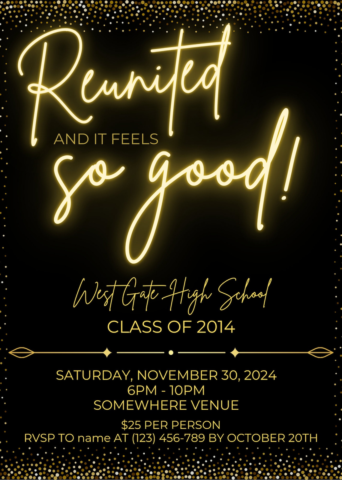 EDITABLE Class Reunion Invitation | Instant Printable Download ...