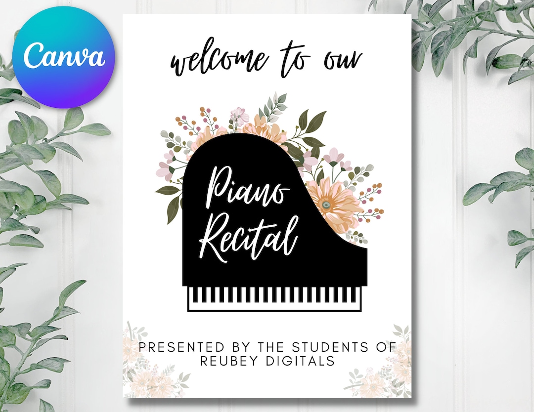 Poster Template | Music, Piano, Voice Studio, Recital | Editable ...