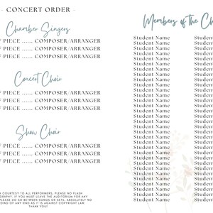 EDITABLE Concert Program Template | Instant Printable Download | Music ...