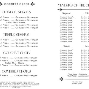Concert Program Template | Editable Instant Printable Download | Music ...