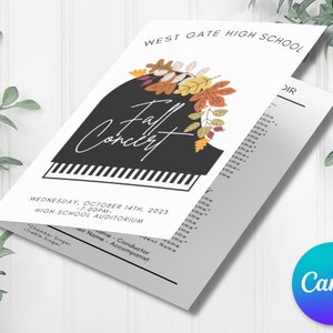 EDITABLE Concert Program Template | Instant Printable Download | Music ...