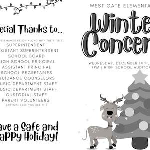 EDITABLE Concert Program Template | Instant Printable Download ...