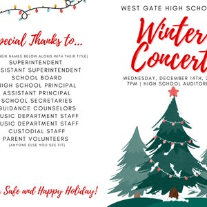 EDITABLE Concert Program Template | Instant Printable Download | Music ...