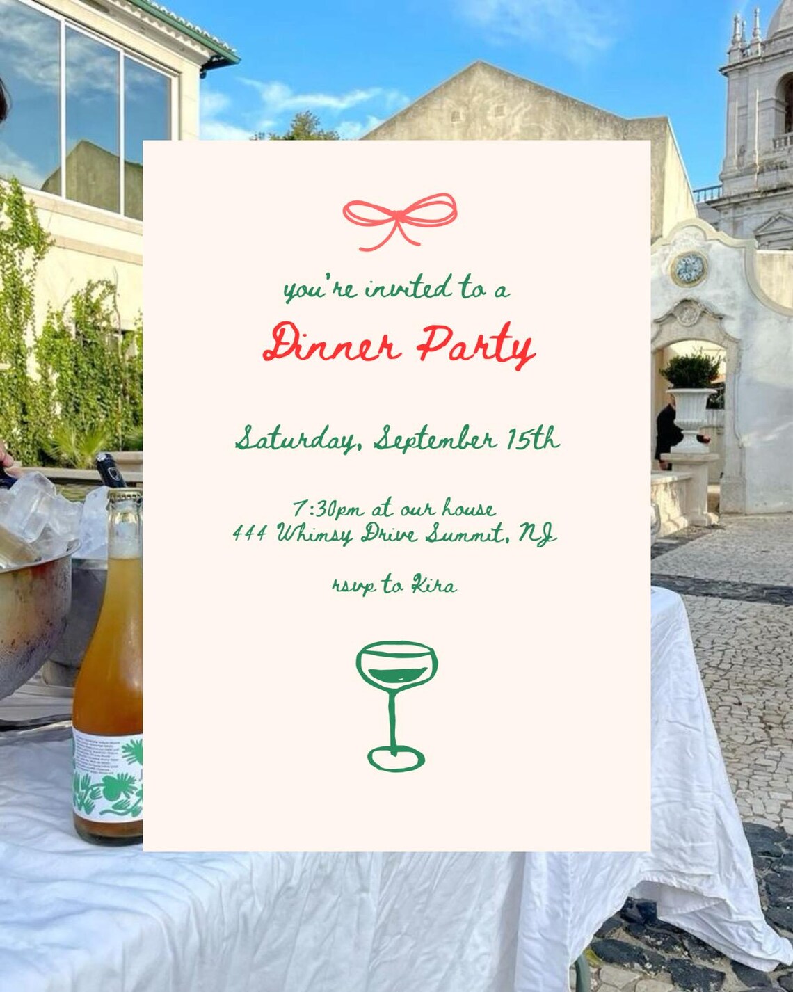 Italian Dinner Party Invitation Template, Simple Rehearsal Dinner ...