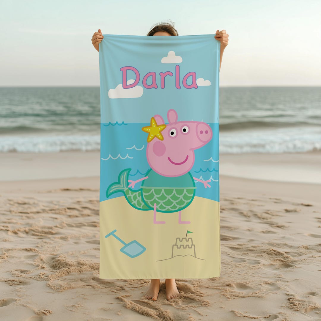 Custom Peppa Pig Towel, Peppa Family Towel, Family Towel, Peppa Pig ...