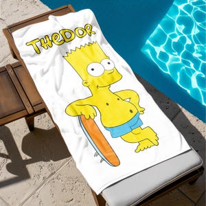 Personalized Simpsons Towel, Simpsons Characters Towel, Soft and Absorbent Towel, Personalized ...