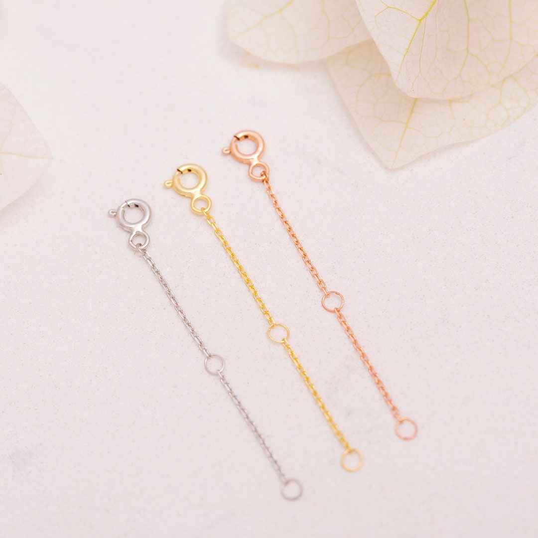 14K Gold Extender Chain,sterling Silver Chain Extender, 1 Inch Extender ...