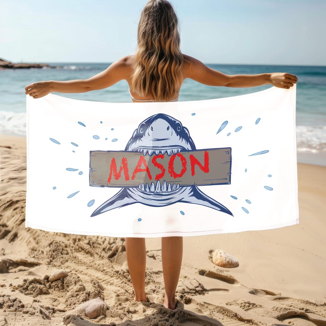 Personalized Fish Towel, Shark Towel, Soft and Absorbent Towel ...