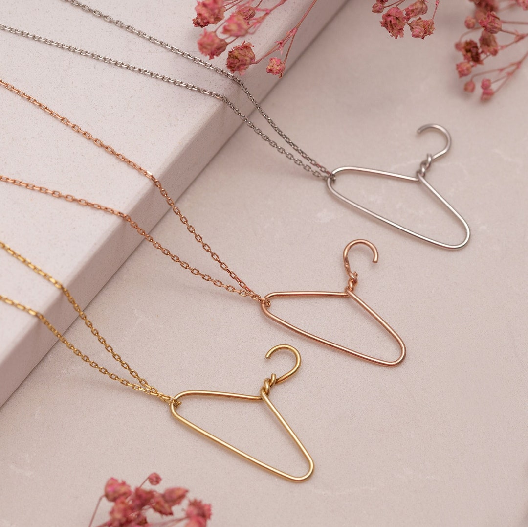 Hanger Necklace, Clothing Hanger Pro-choice Necklace, 14k Yellow or ...
