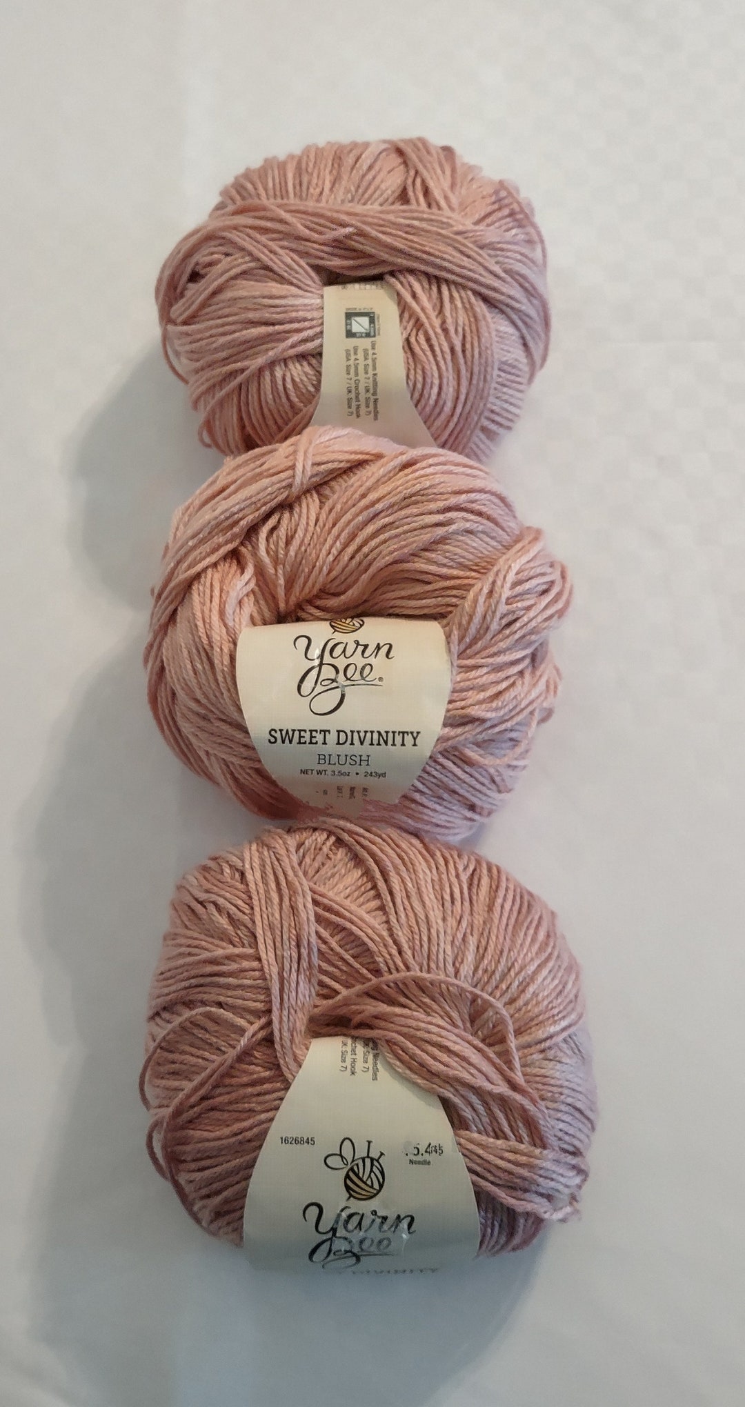 Yarn Bee Sweet Divinity Color: Blush 3 Skeins Lot discontinued Yarn ...