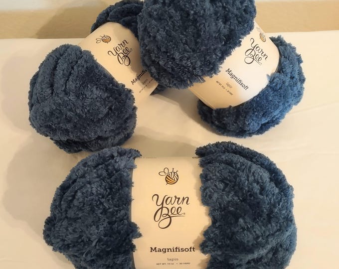 Yarn Bee Magnifisoft *discontinued* Color: Lapis - 3 Skeins Lot ...