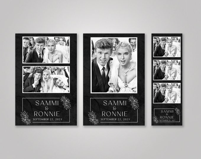Classic Simple Elegant 2x6 Photo Strip Template for Photo Booth ...