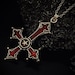 Blood Red Gothic Inverted Cross Pendant Necklace | Stainless Steel ...