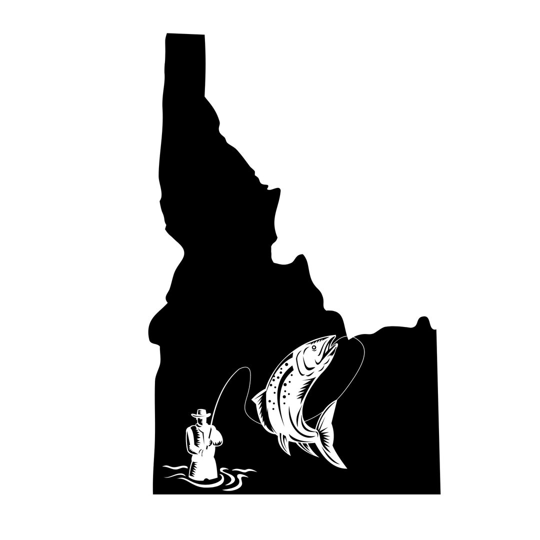 Idaho Fishing Silhouette for Digital Cutting, Vinyl Etc (SVG & PNG) - Etsy