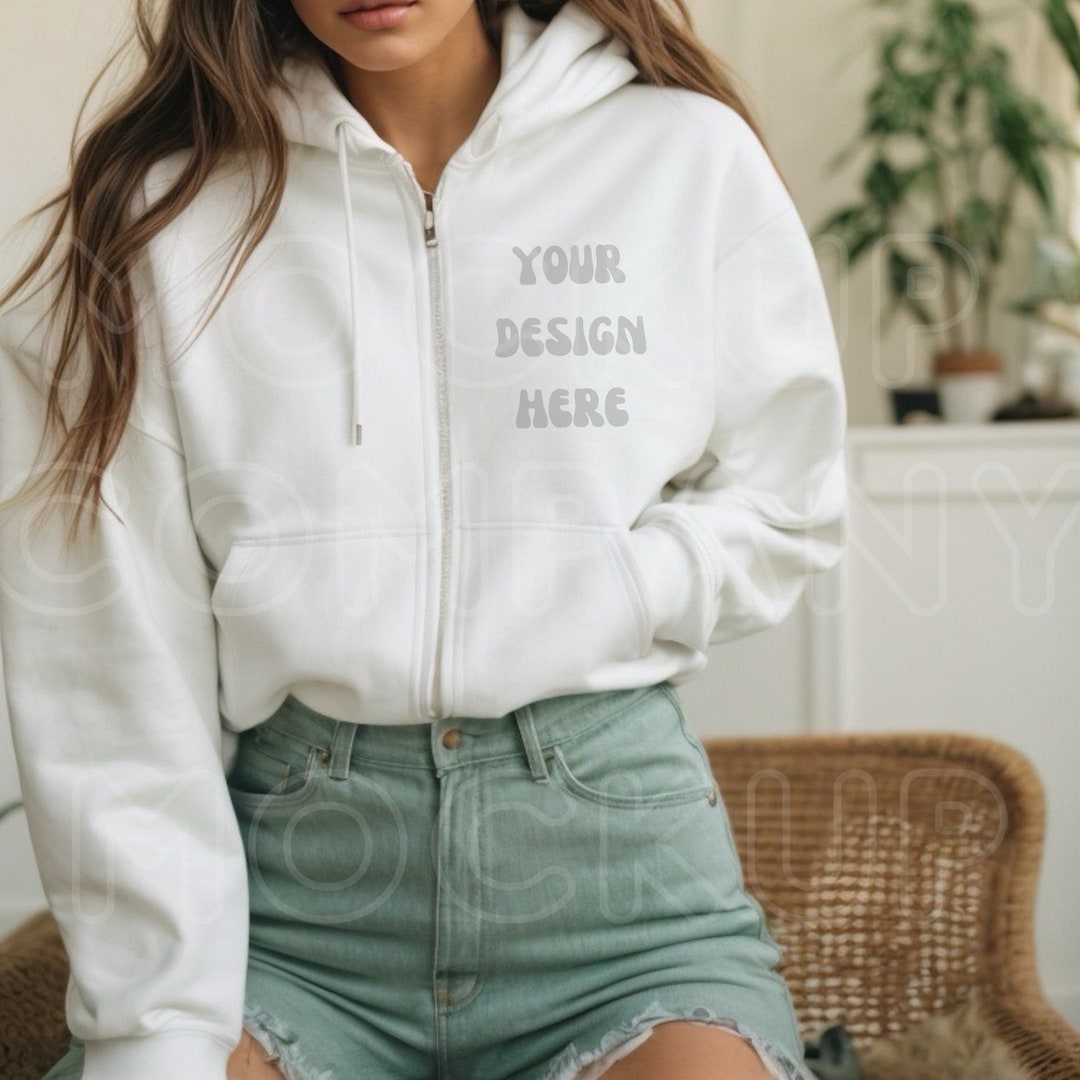 Gildan 18600 Mockup White Hoodie Mockup Gildan Hoodie Mockup Gildan ...