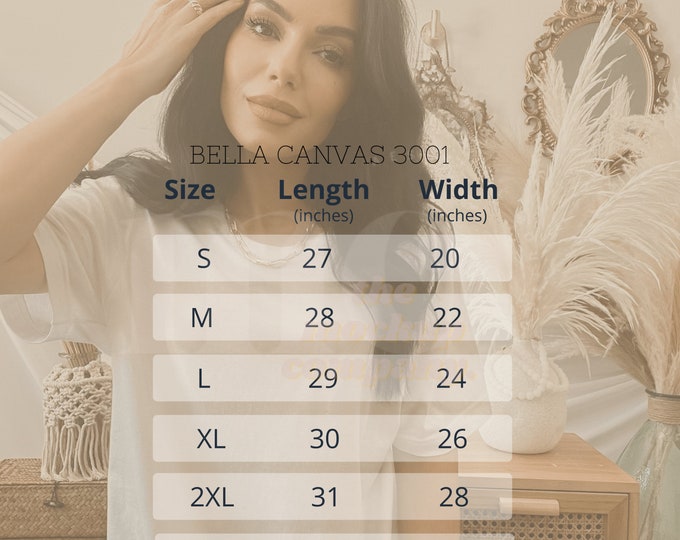 Bella Canvas 3001 Size Chart T Shirt Size Chart 3001 Size Chart Bella ...