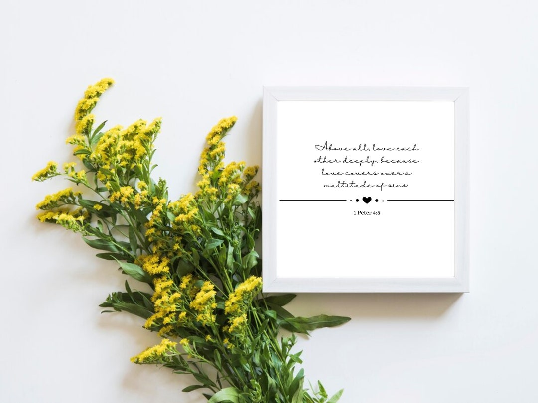 1 Peter 4:8 Scripture Art – Minimalist Christian Print (digital ...