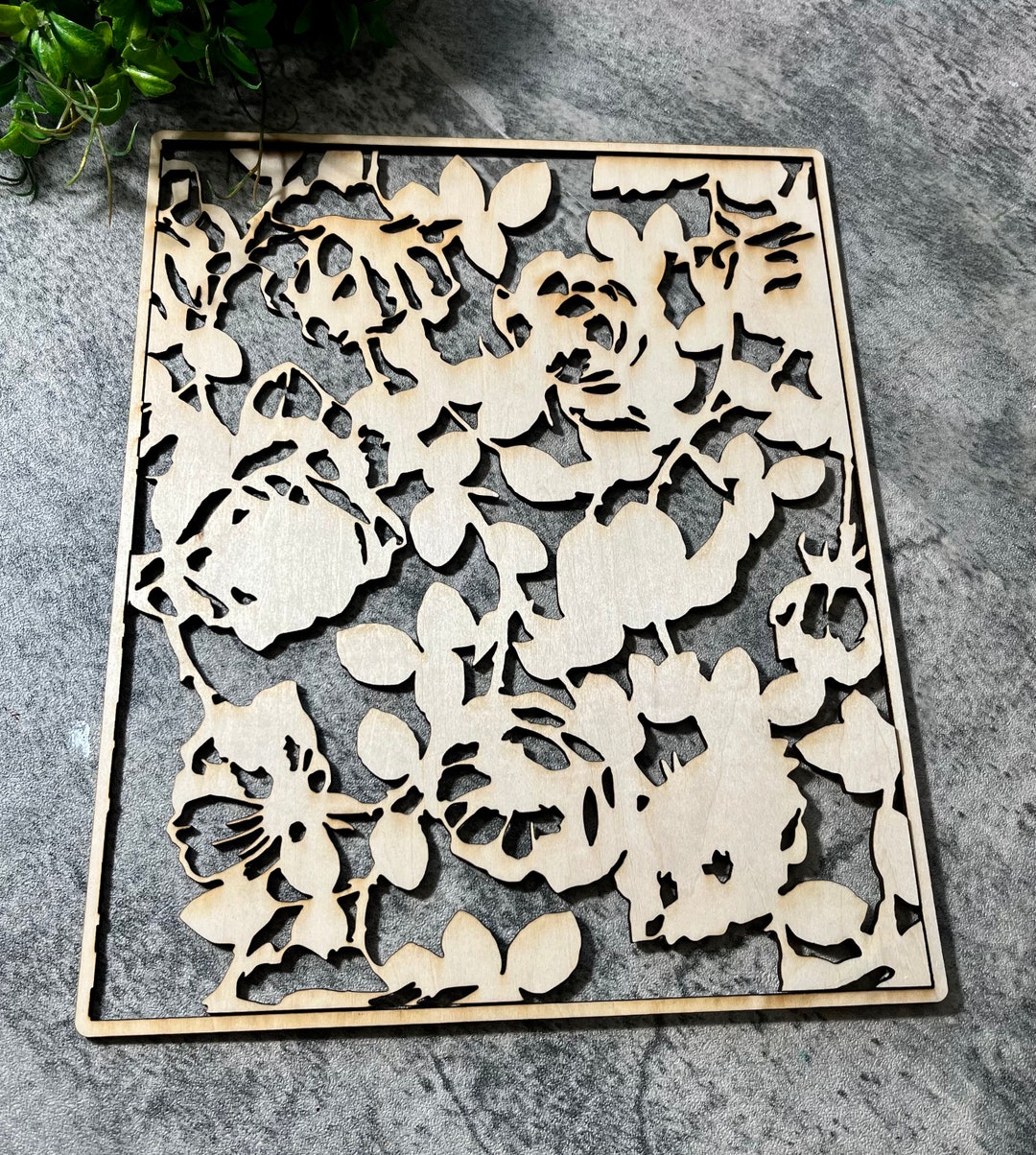 Vintage Rose Pattern Wood Cutouts - Etsy