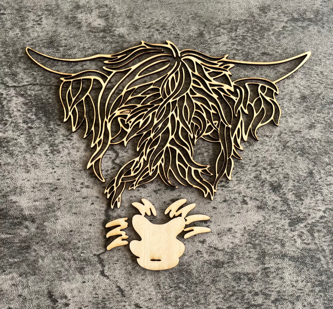 Highland Cow Wood Cutout - Etsy