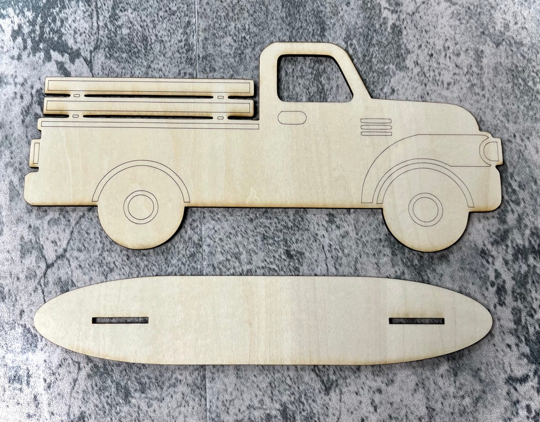 Antique Pick-up Truck Wood Cutout - Etsy