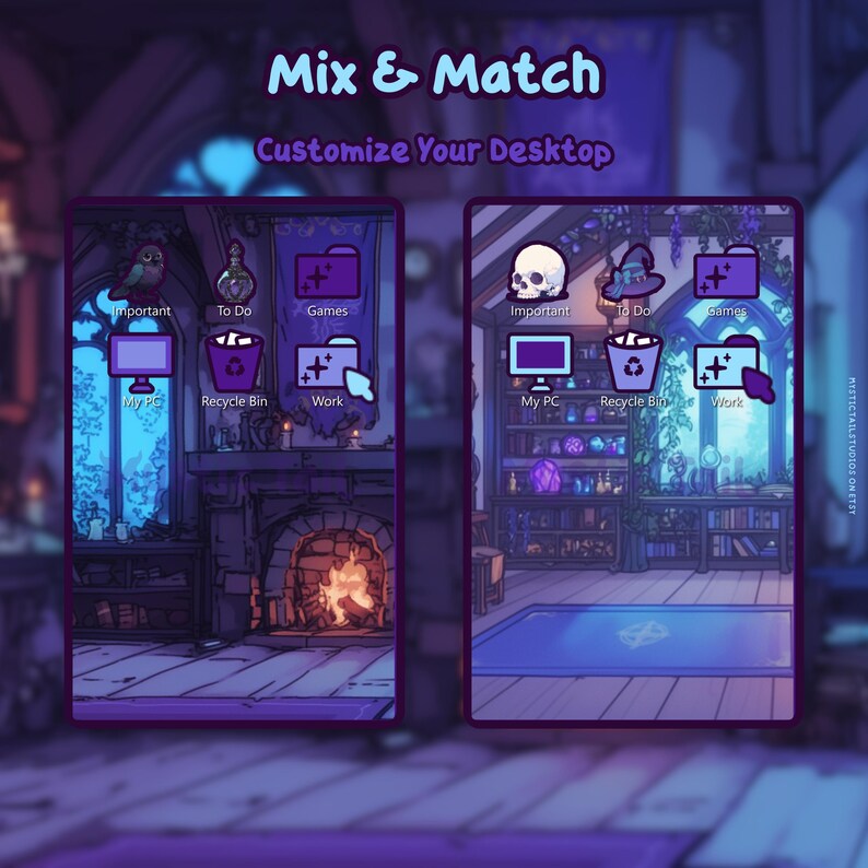 Witch Spell Room Desktop Theme: Magical Wallpapers, Icons & Cursors ...