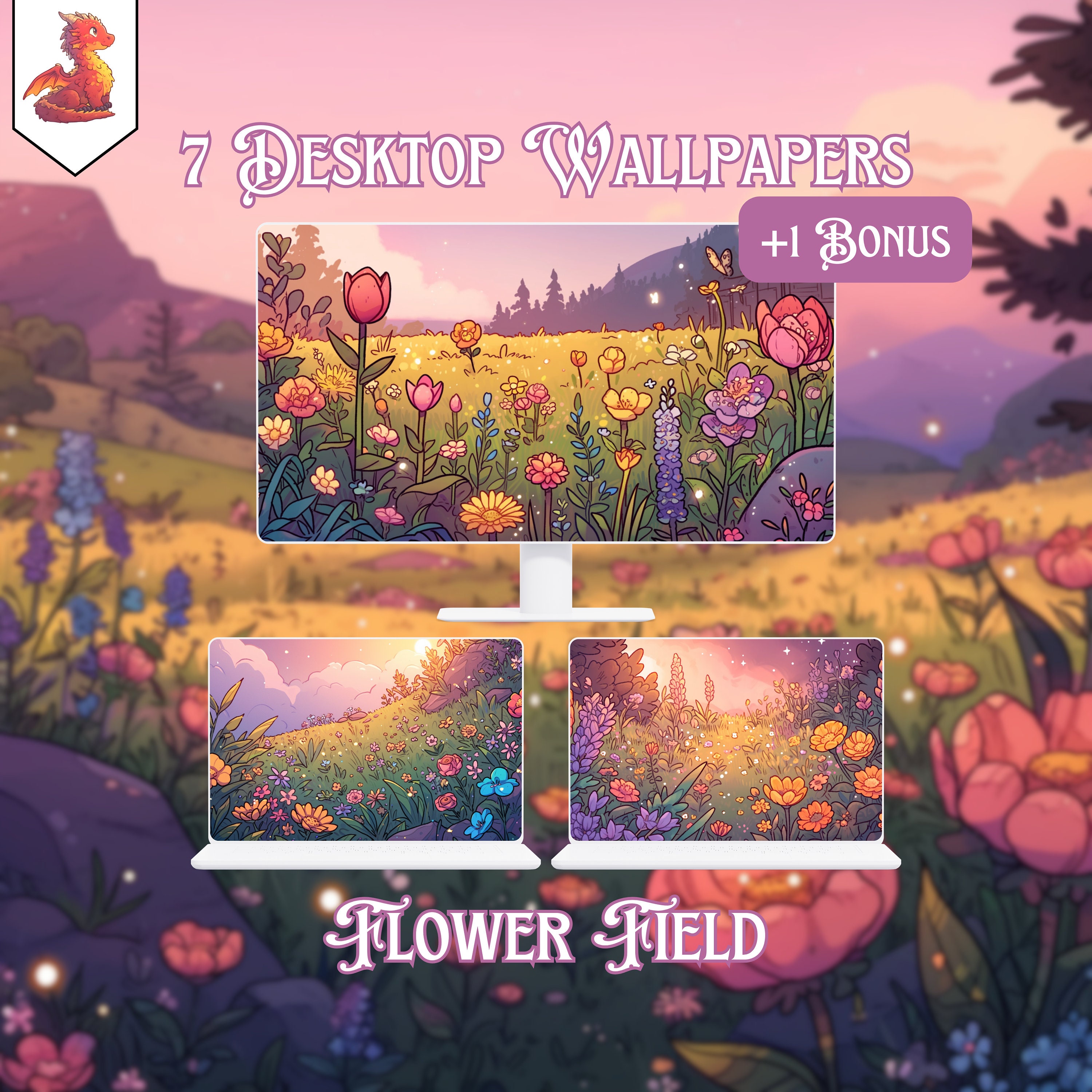 Flower Field Desktop Wallpapers, Desktop Background, Flower Wallpaper, Floral Wallpaper, Laptop ...