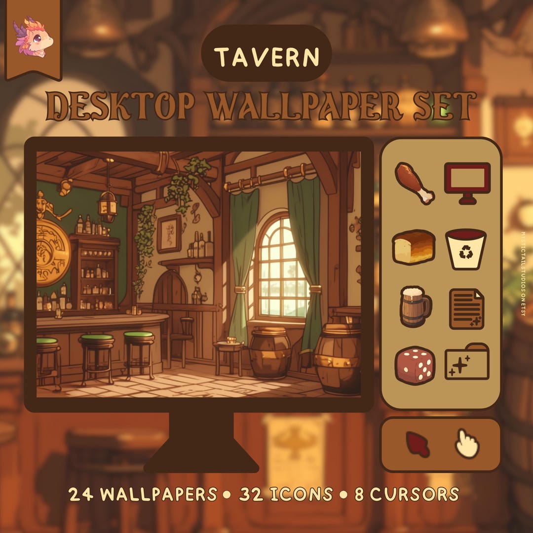 Tavern Desktop Theme Wallpaper Icons Cursors Set Digital Download ...