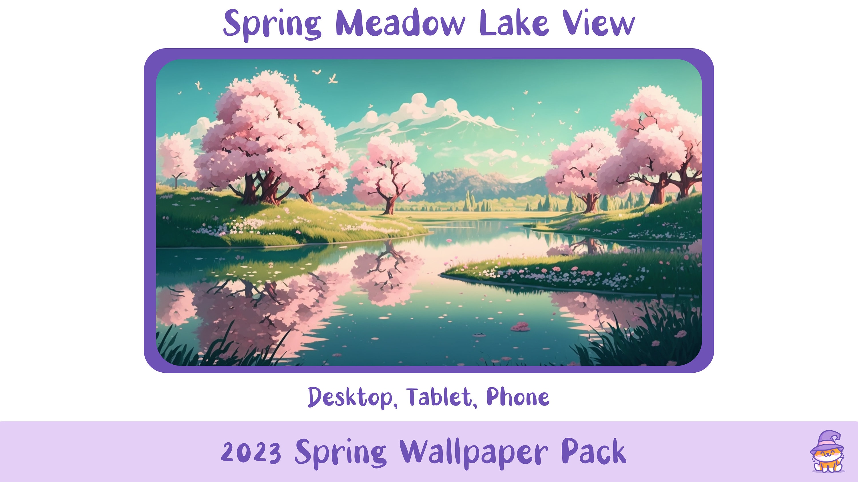 2023 Spring Meadow Lake View Digital Wallpaper Spring Nature - Etsy
