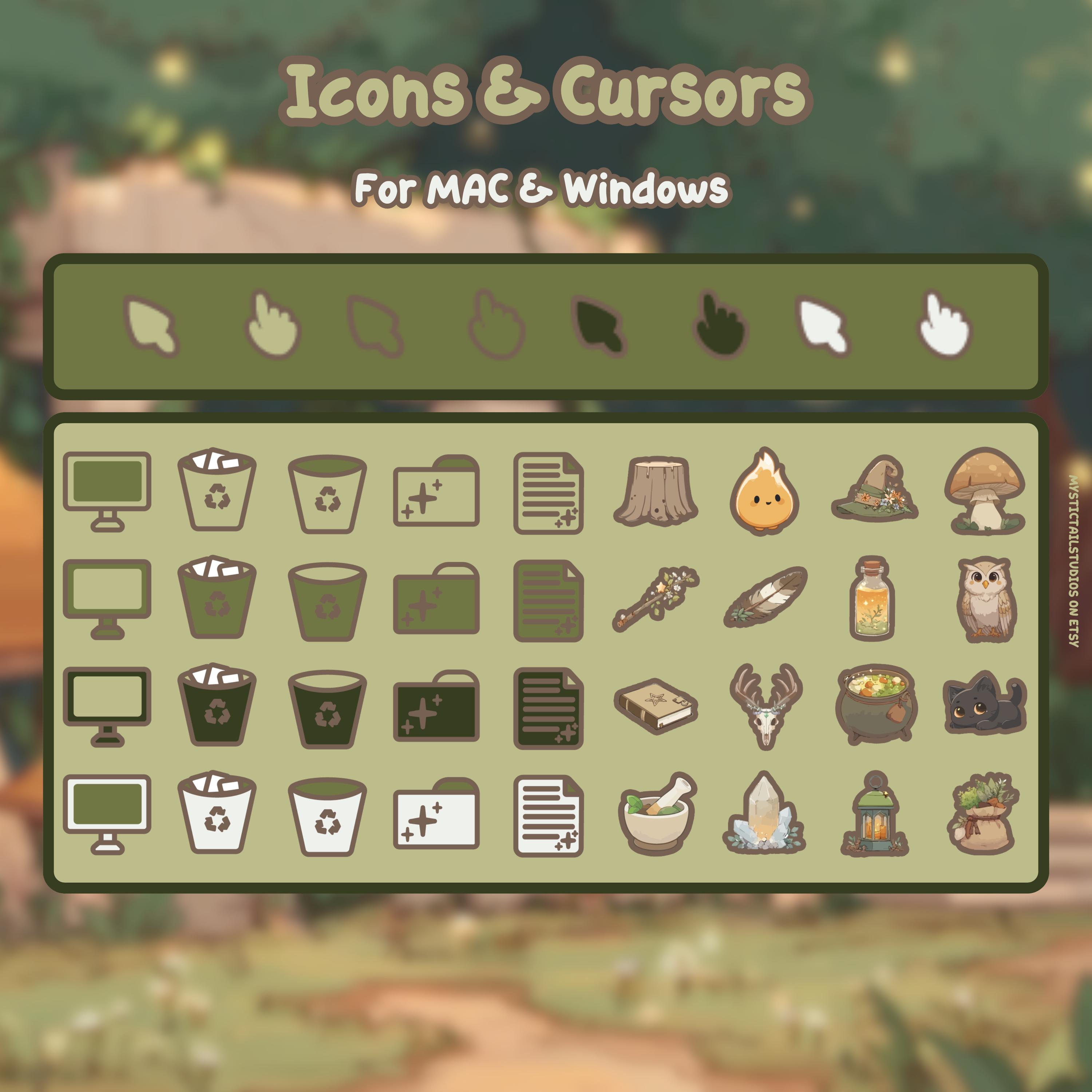 Witchwood Desktop Wallpaper Set: Enchanted Forest Wallpapers, Icons & Cursors (digital Download ...