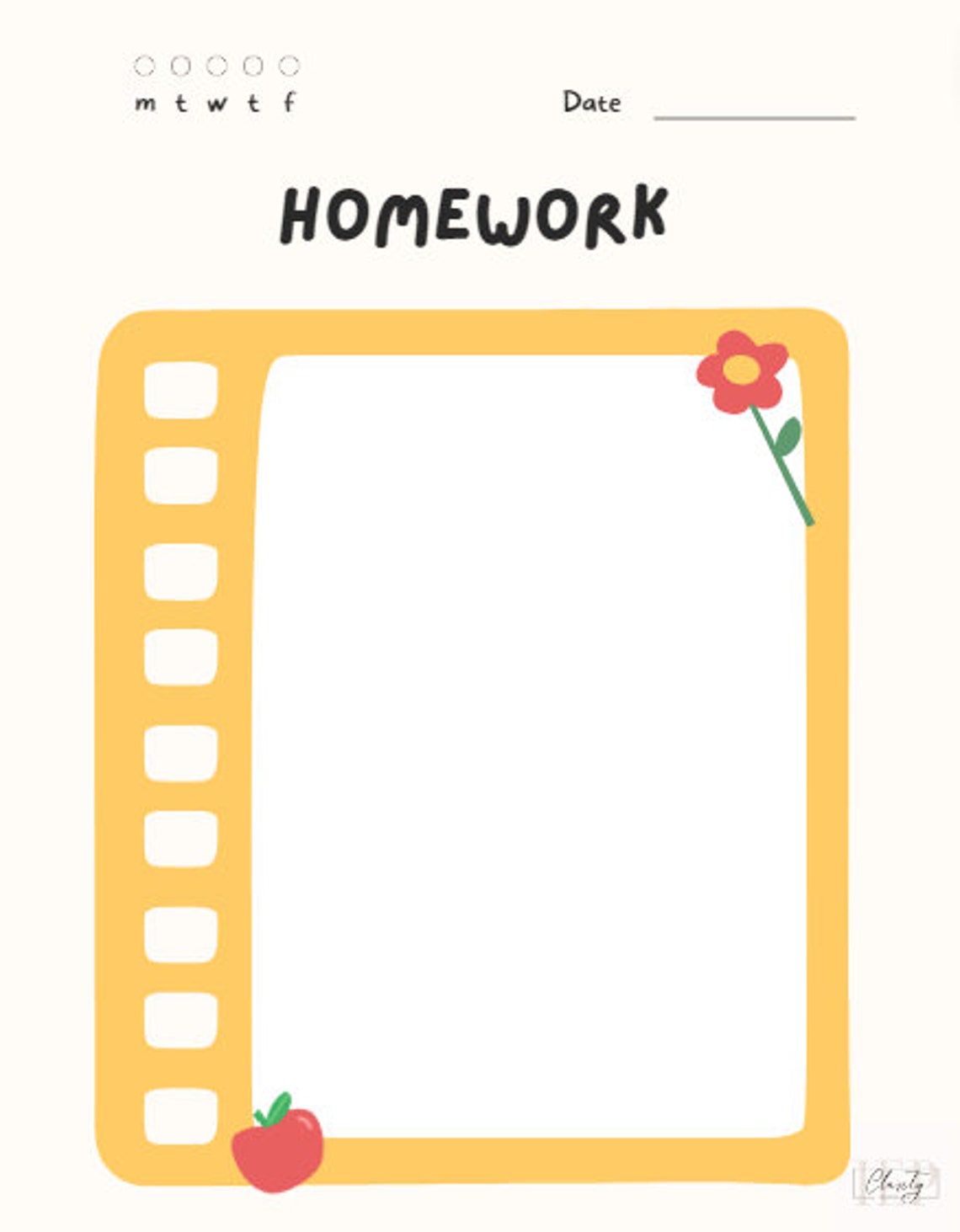 Daily Report Card and Homework Sheet - Etsy