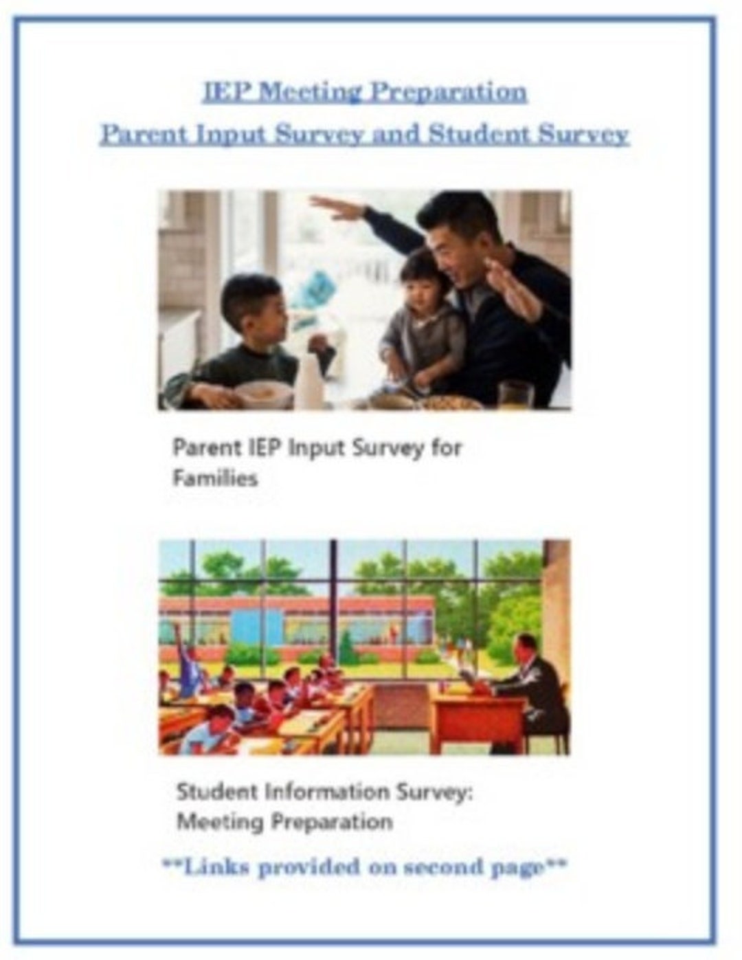 IEP Preparation Surveys for Students and Families - Etsy