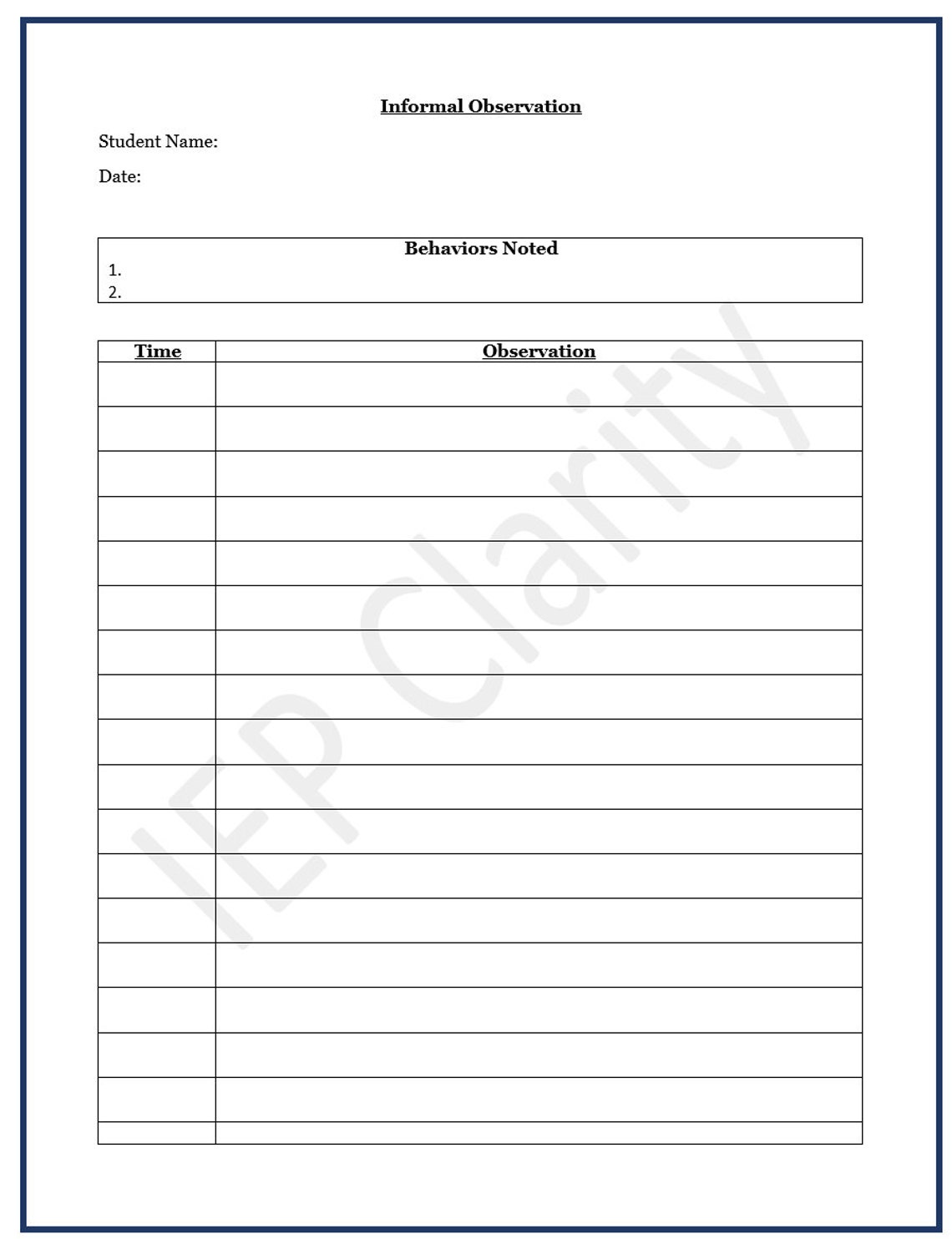 Observation Template - Etsy