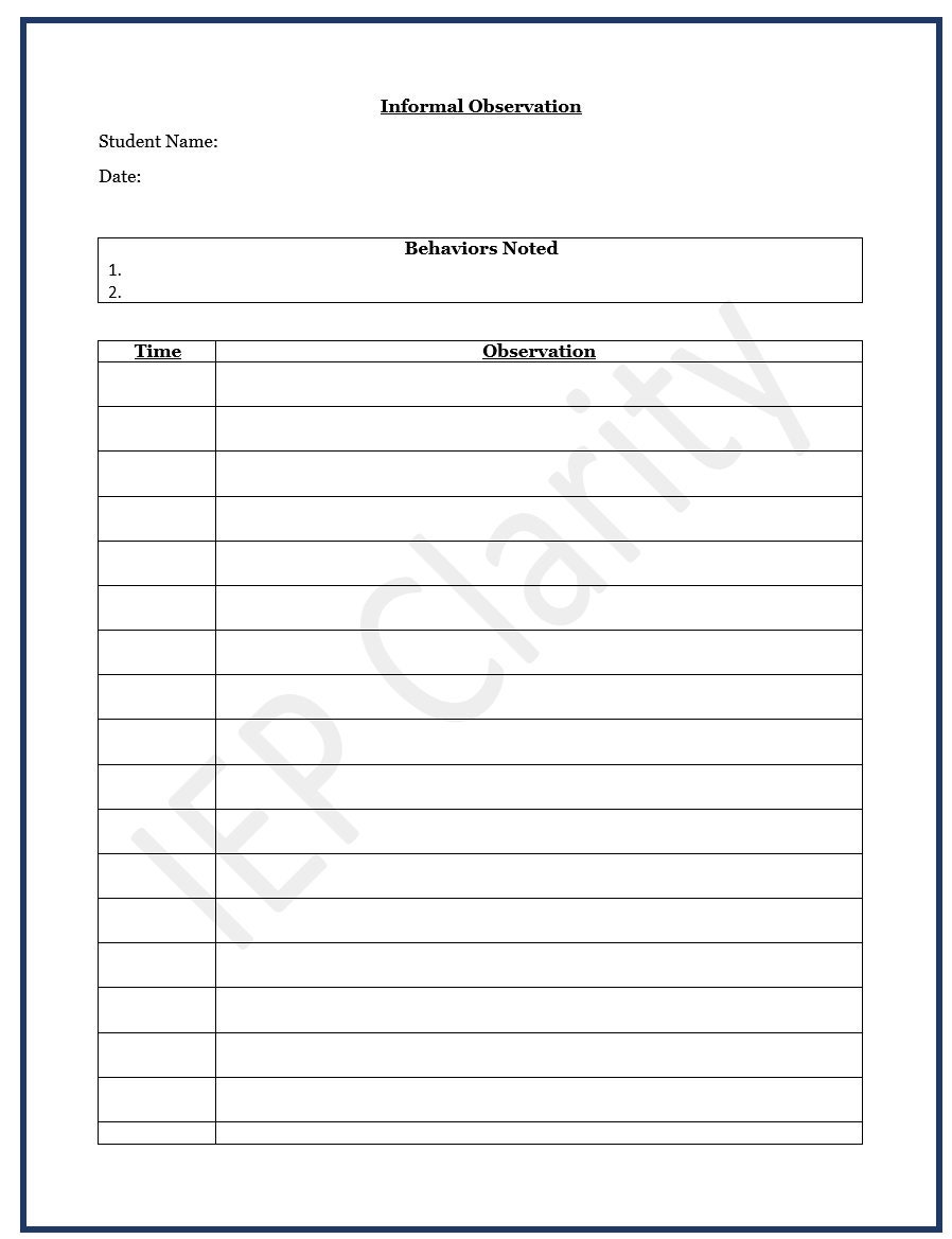 Observation Template - Etsy